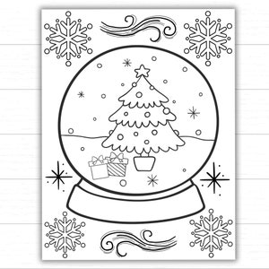 Snow Globe Coloring Pages, Winter Coloring Pages, Christmas Coloring ...