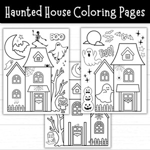 Haunted House Coloring Pages, Halloween Coloring Pages, Spooky Coloring ...
