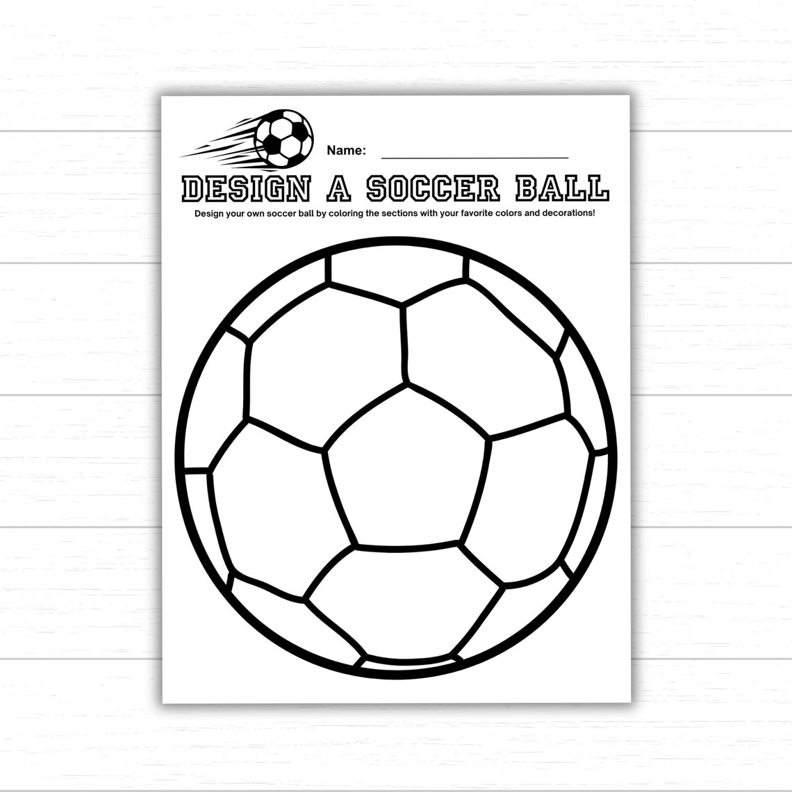 Design A Soccer Ball Printable for Kids, Soccer Ball Coloring Page ...