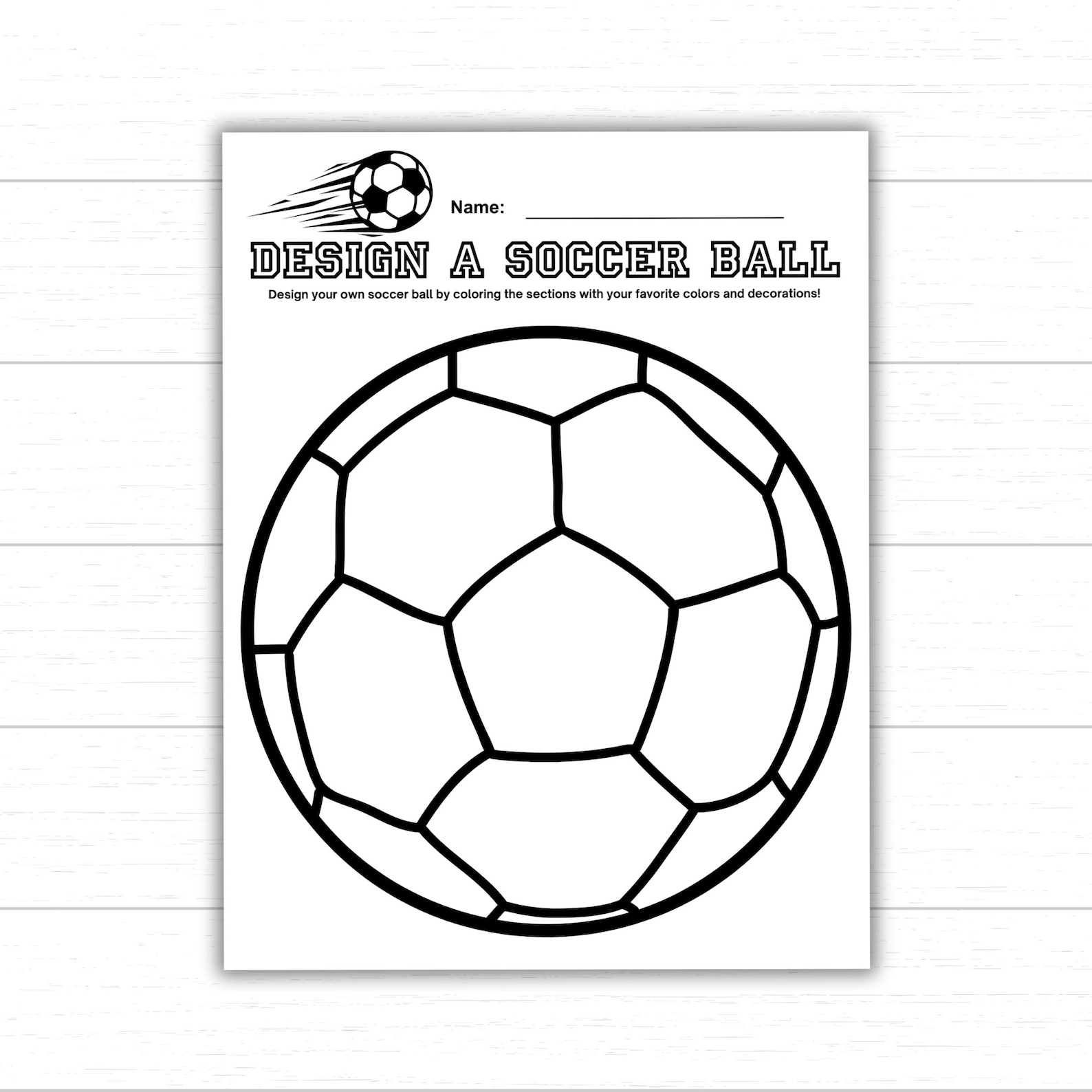 Design A Soccer Ball Printable for Kids, Soccer Ball Coloring Page ...