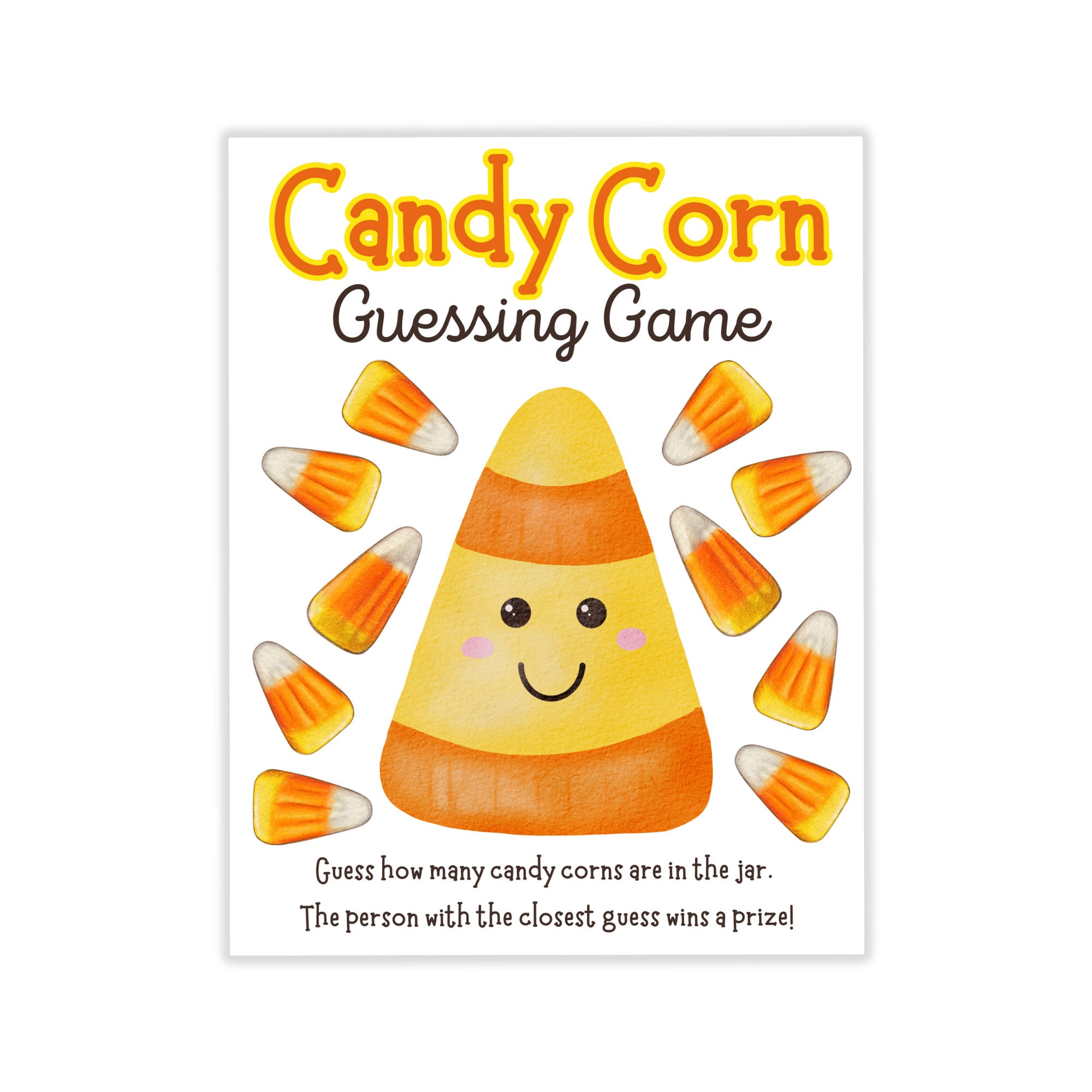 Candy Corn Guessing Game Printable, Halloween Guess How Many Game, How ...