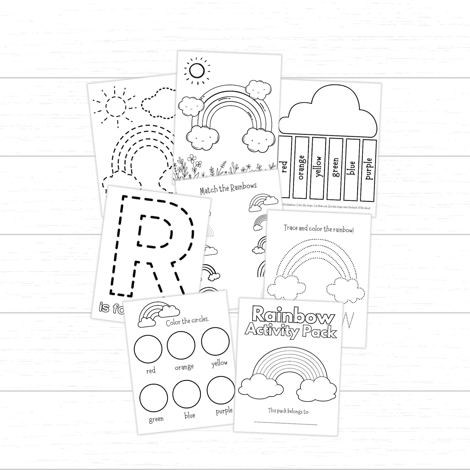 Rainbow Activity Pack, Printable Rainbow Activities, Rainbow Worksheets ...