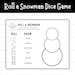 Roll a Snowman Printable, Winter Dice Game for Kids, Snowman Drawing ...