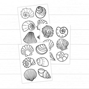 Seashell Coloring Pages Printable, Blank Seashell Templates for Crafts ...