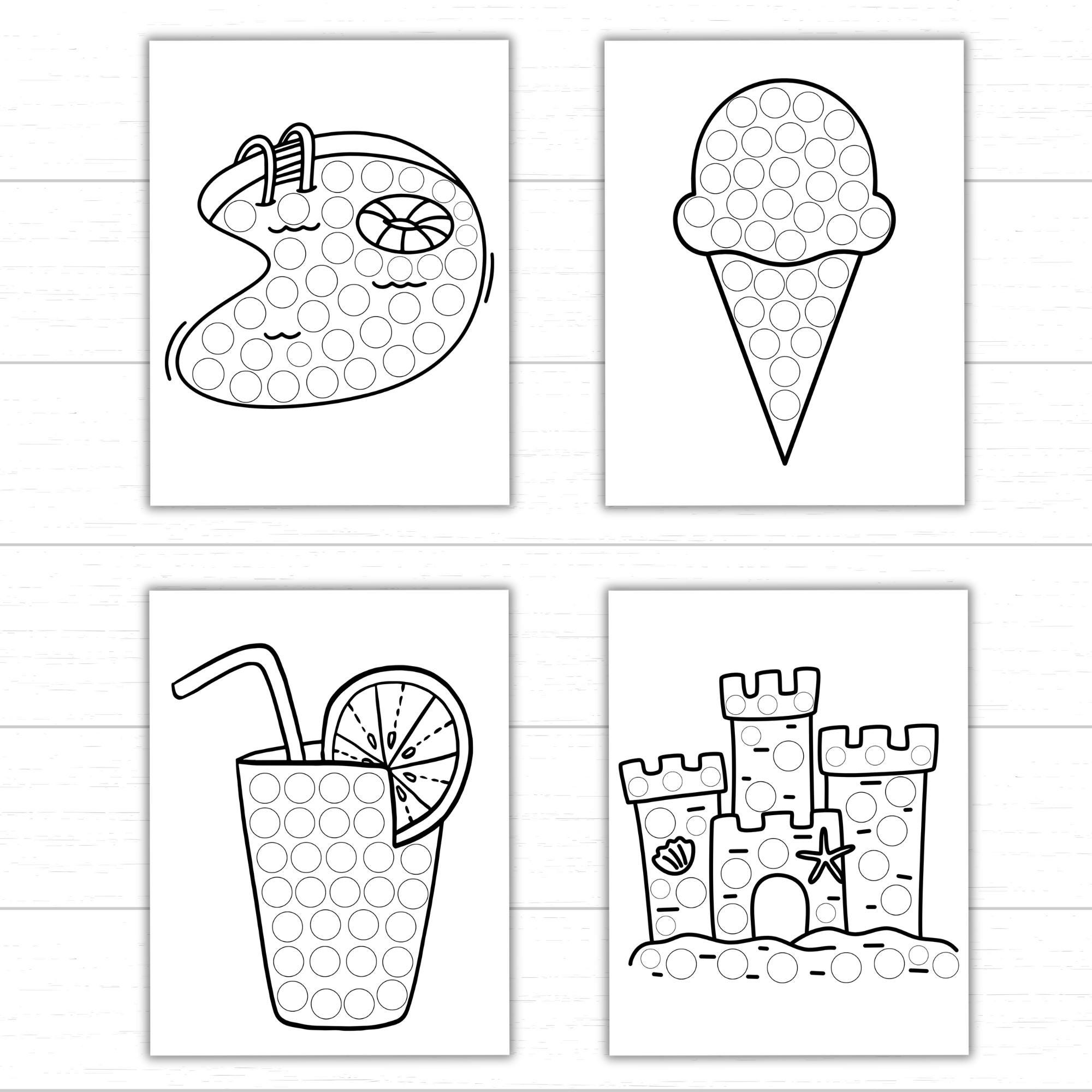 Summer Dot Marker Activities, Printable Dot Art, Do a Dot, Dot Marker ...