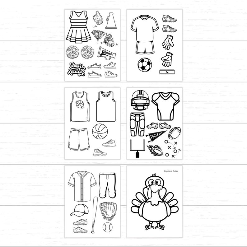 Disguise a Turkey Sports Bundle, Sport Turkey Disguise Project ...
