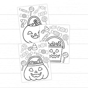 Trick or Treat Bucket Coloring Pages, Halloween Candy Bucket Coloring ...
