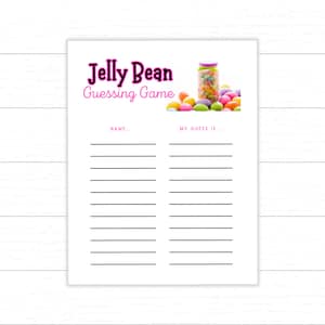 Jelly Bean Guessing Game, Printable Easter Games, Easter Party Games ...