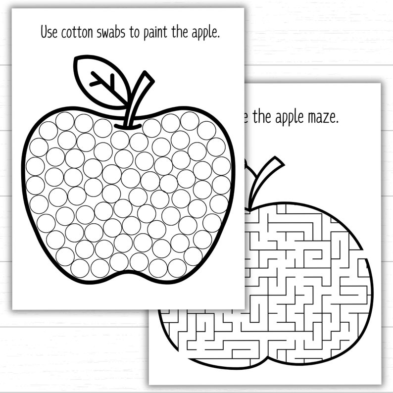 Apple Activity Pack Printable, Apple Tracing Activity, Apple Crafts ...