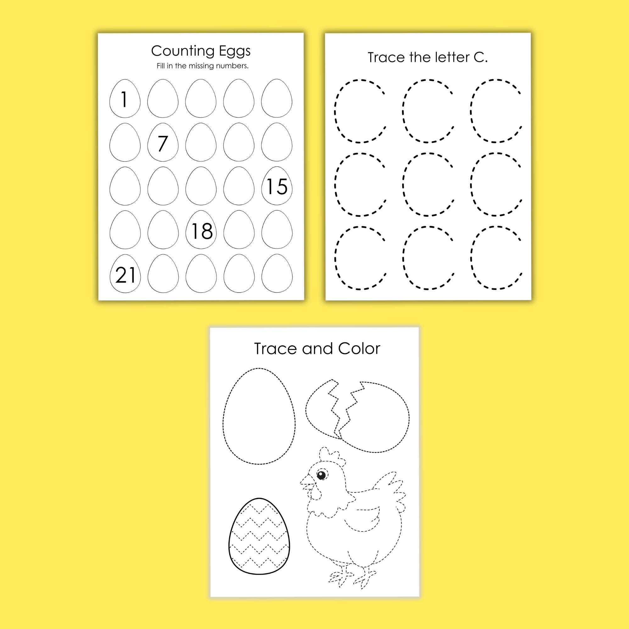 Chicken Life Cycle Activity Pack for Kids, Farm Animals Worksheets ...