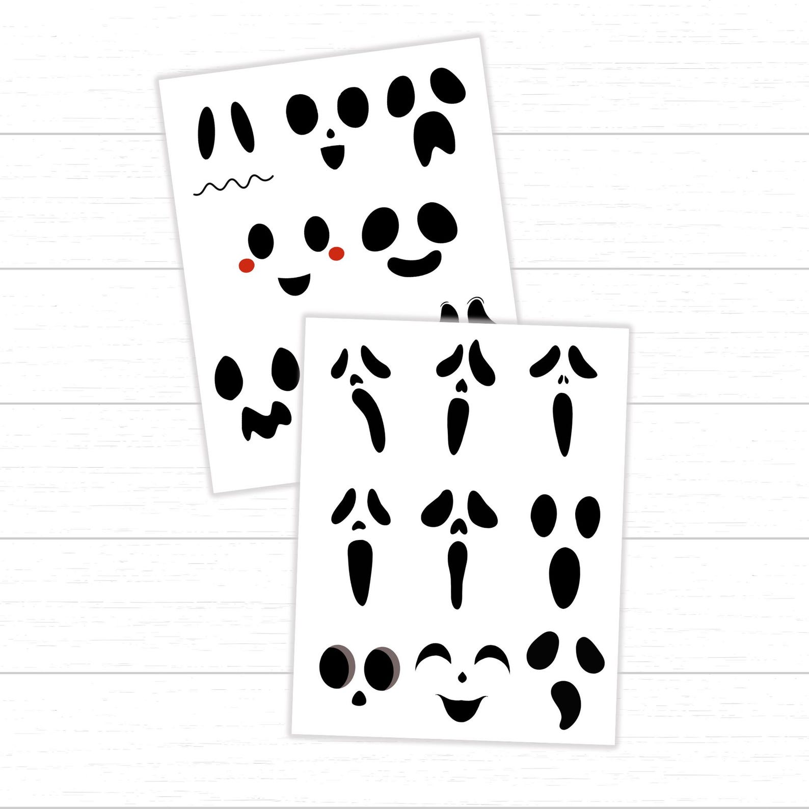 Ghost Faces for Crafts, Printable Set of Ghost Faces, Template, Cut Out ...