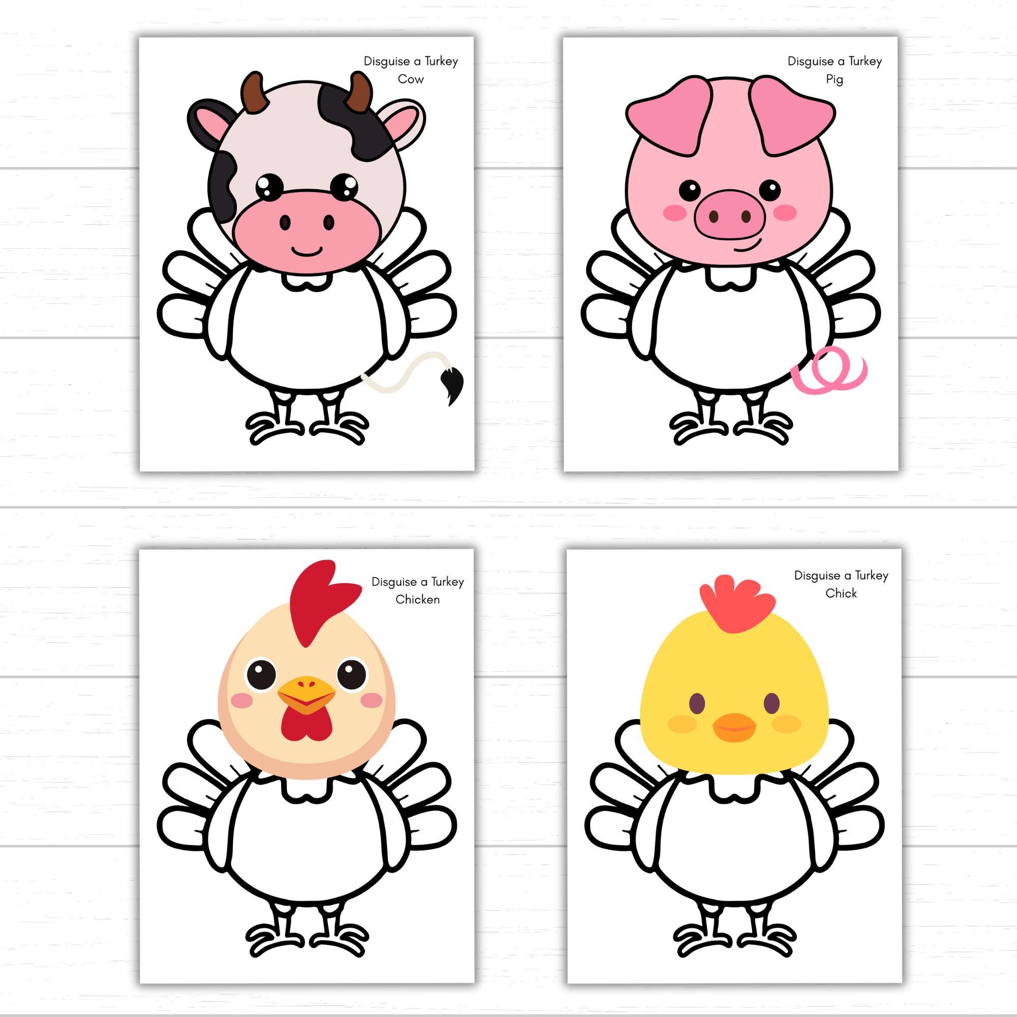 Disguise a Turkey Farm Animal Bundle, Farm Animal Thanksgiving Craft ...