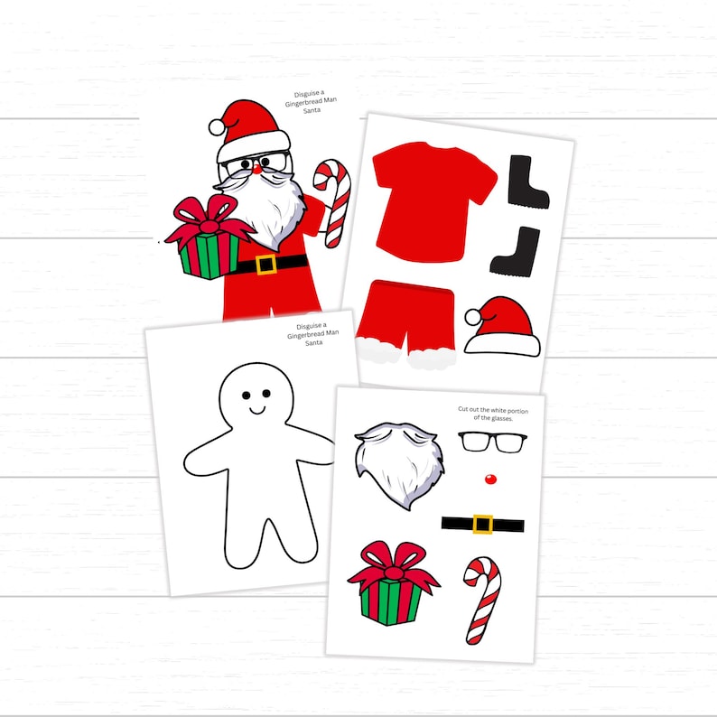 Disguise a Gingerbread Man Santa, Santa Gingerbread Disguise, Printable ...