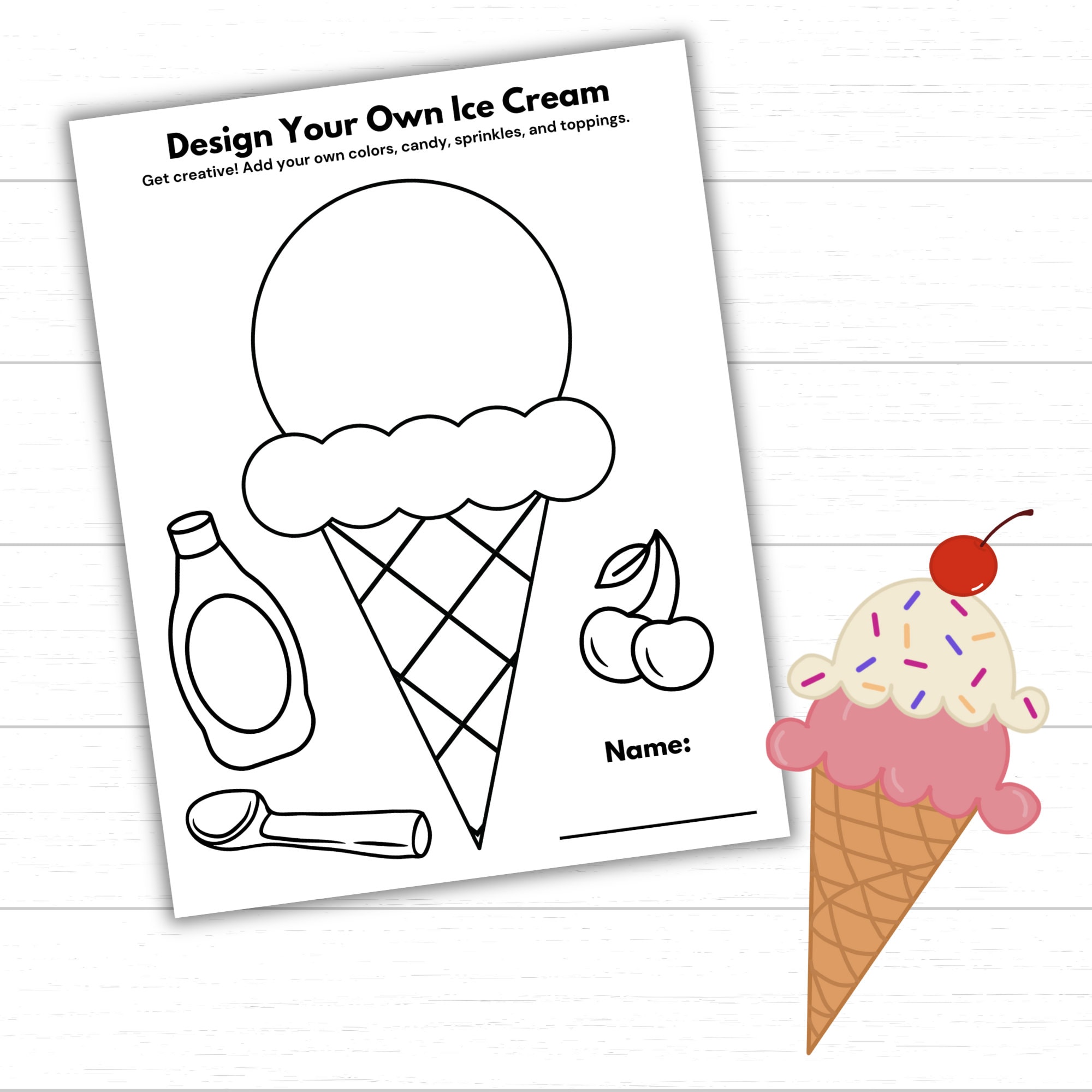 Design Your Own Ice Cream, Ice Cream Printables, Summer Activities for ...