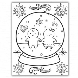 Snow Globe Coloring Pages, Winter Coloring Pages, Christmas Coloring ...