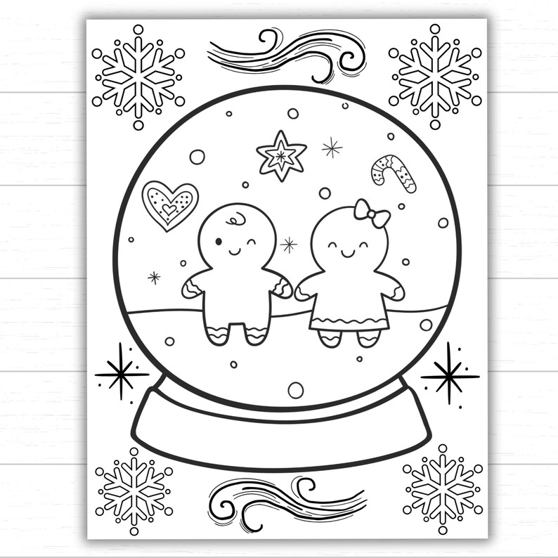 Snow Globe Coloring Pages for Kids | Christmas Coloring Sheets ...
