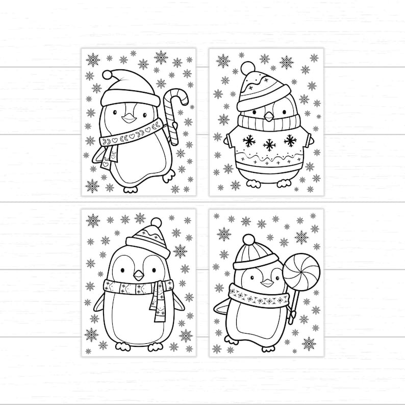 Christmas Penguin Coloring Pages, Winter Penguin Coloring Pages ...