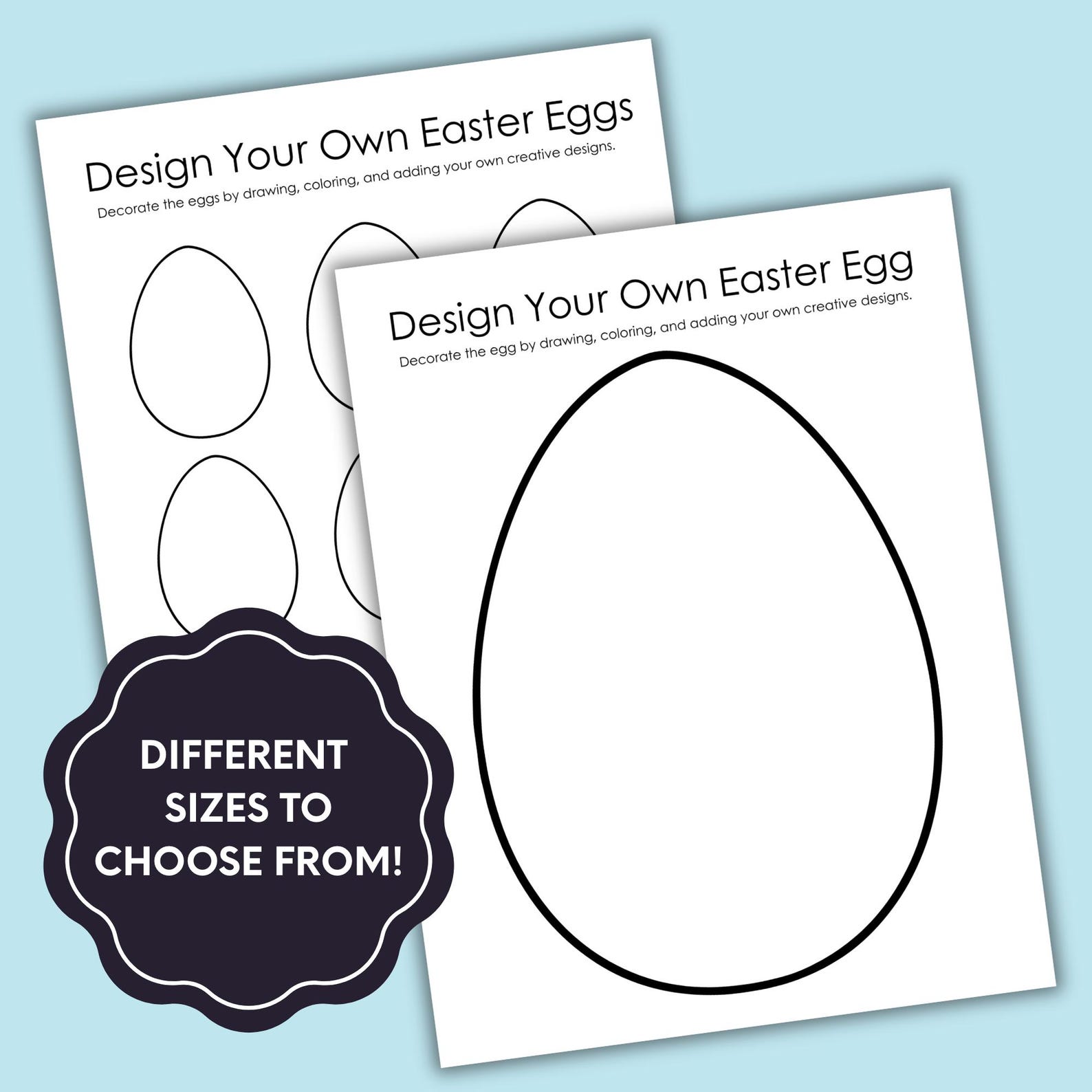 Design Your Own Easter Eggs Printable, Easter Egg Template Pack, Egg ...