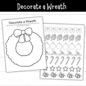 Build a Wreath Printable Christmas Activity for Kids | Decorate a ...