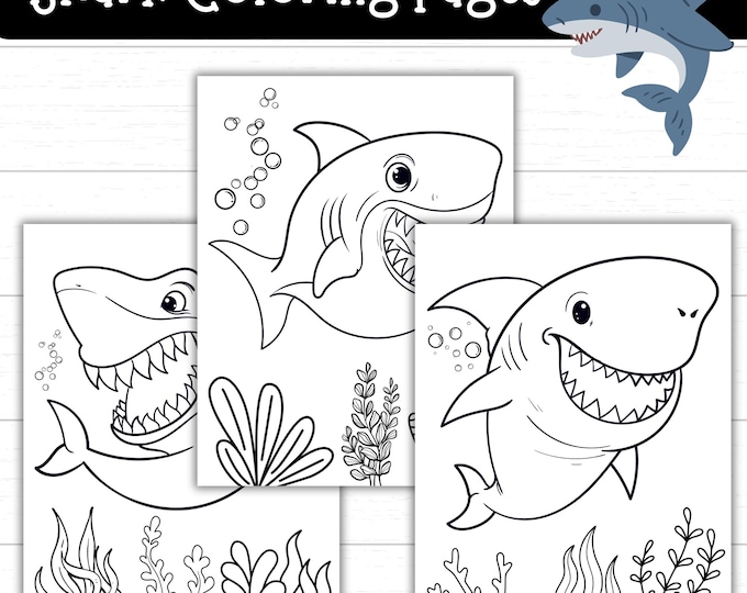 Shark Craft Printable Ocean Animals Coloring Page Activity Summer Camp ...