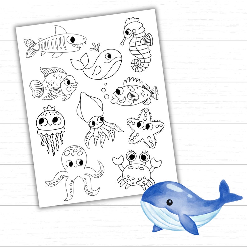 Ocean Animals Coloring Page, Sea Animals Coloring Page, Under the Sea ...