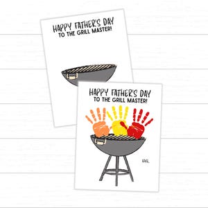 Printable Father's Day Grill Master Handprint Art, DIY Father's Day ...