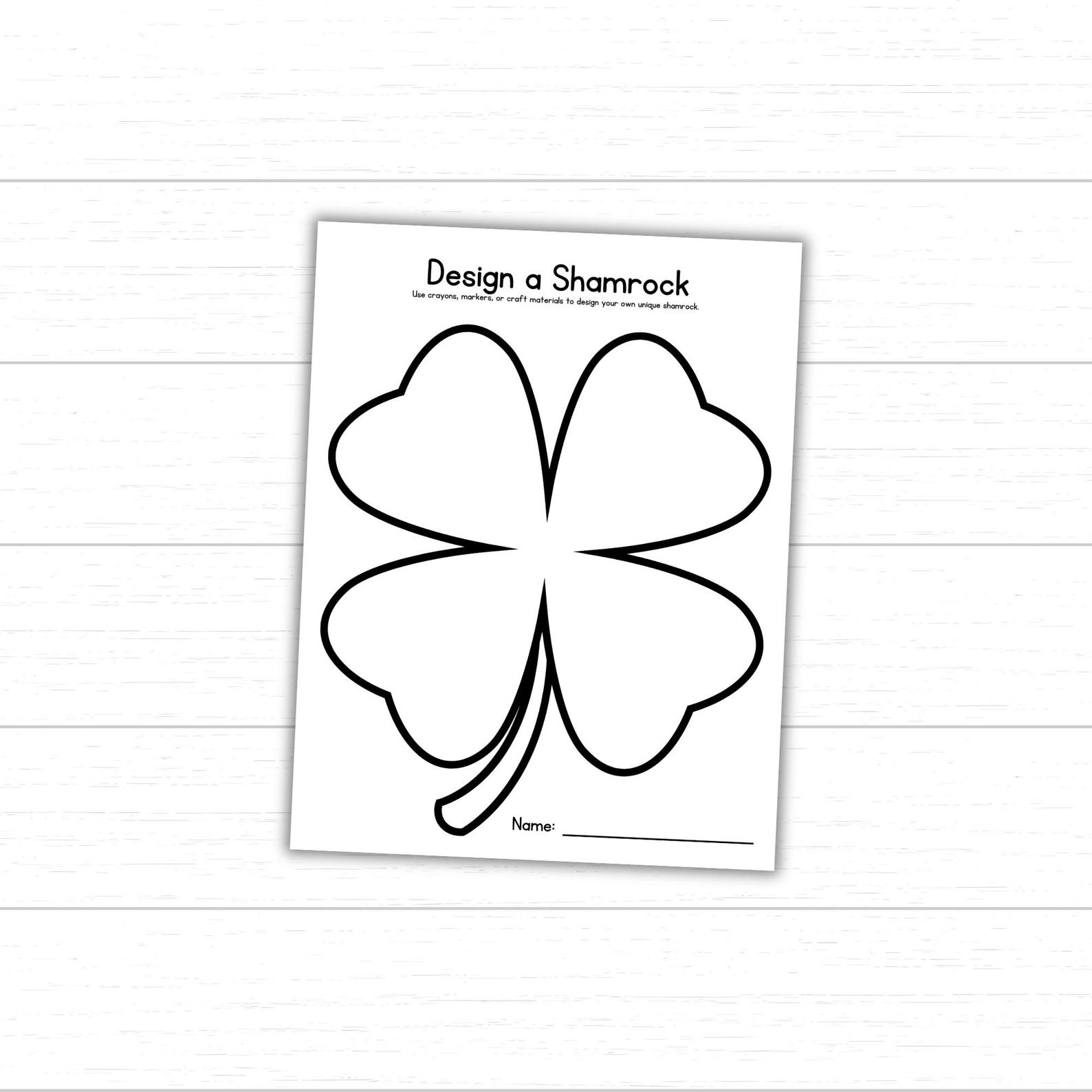 Design a Shamrock Printable Craft for Kids, Shamrock Template, Shamrock ...