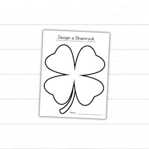 Design a Shamrock Printable Craft for Kids, Shamrock Template, Shamrock ...