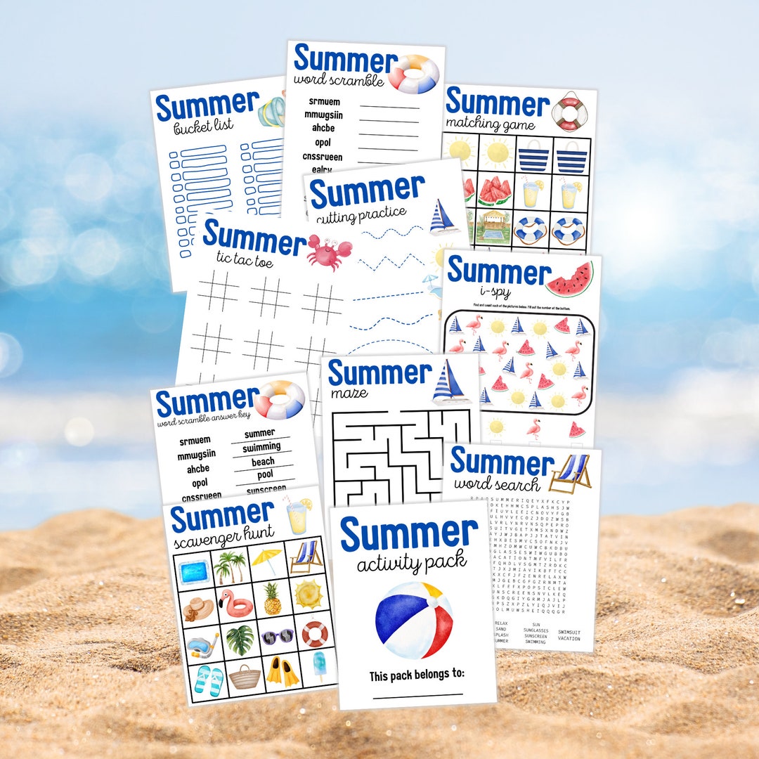 Summer Activity Pack Printable for Kids Summer Activities - Etsy