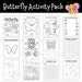 Butterfly Activity Pack Printable for Kids, Butterfly Craft, Coloring ...