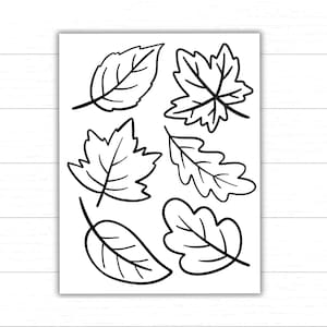 Fall Leaf Coloring Pages for Kids Printable, Autumn Leaves Activity ...