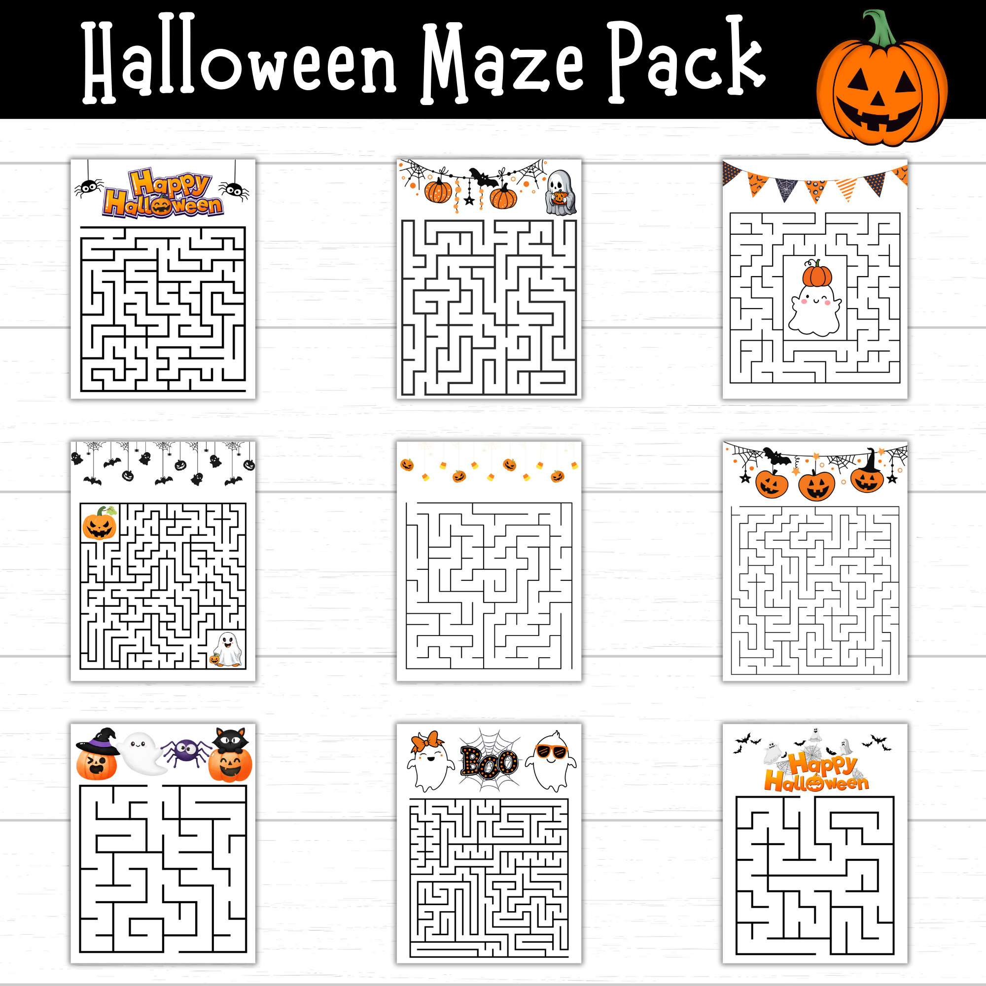 Halloween Mazes for Kids, Halloween Maze Printables, Printable Maze for ...