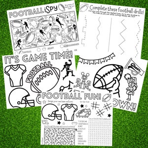 Football Activity Placemats for Kids, Printable Football Activities ...