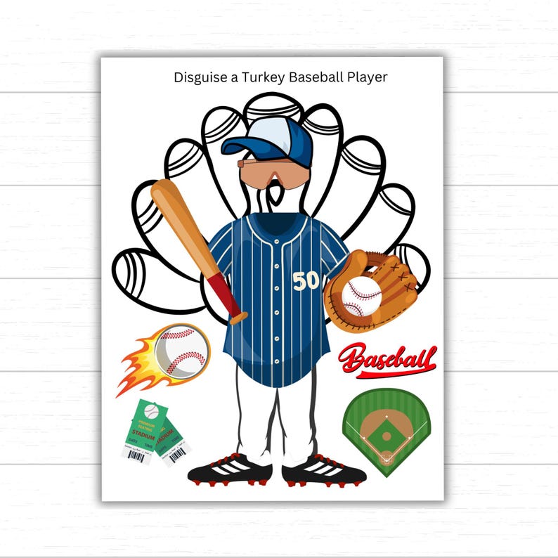 Disguise a Turkey Baseball Player, Turkey in Disguise Baseball Player ...