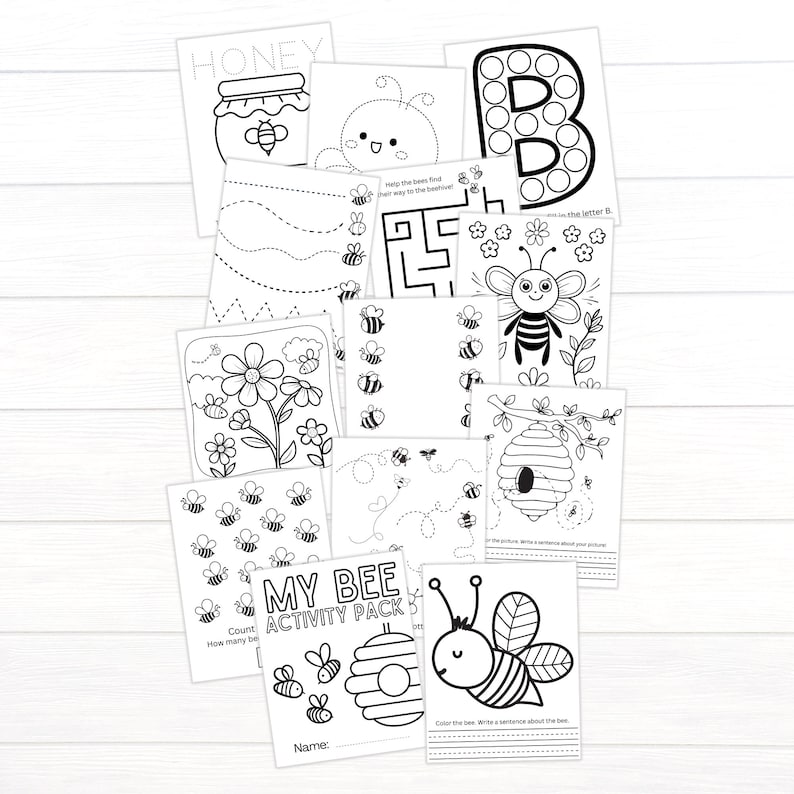 Bee Activity Pack, Printable Bee Activities, Activity Pack for Kids ...