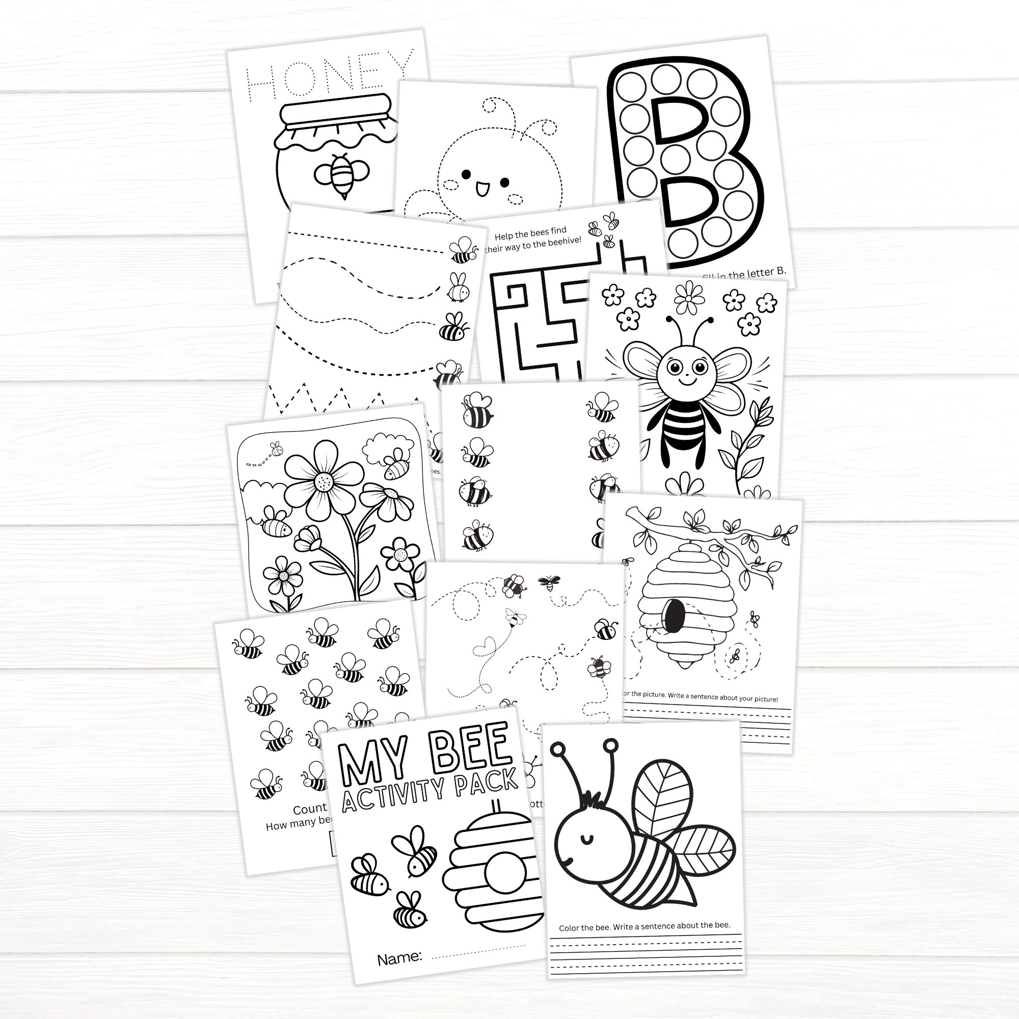 Bee Activity Pack, Printable Bee Activities, Activity Pack for Kids ...