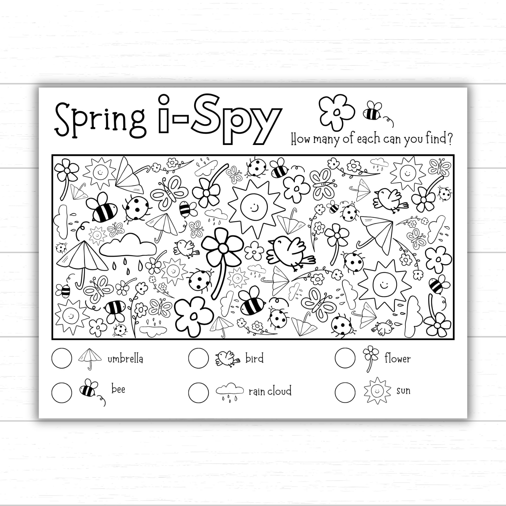 Spring Placemat Activity Pack, Printable Spring Activities for Kids ...