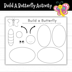 Build a Butterfly Printable, Butterfly Coloring Pages, Butterfly Cut ...
