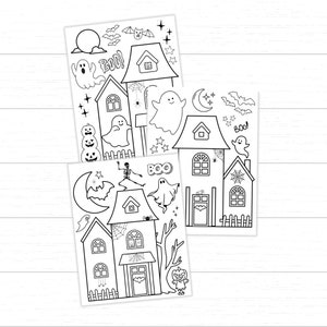 Haunted House Coloring Pages, Halloween Coloring Pages, Spooky Coloring ...