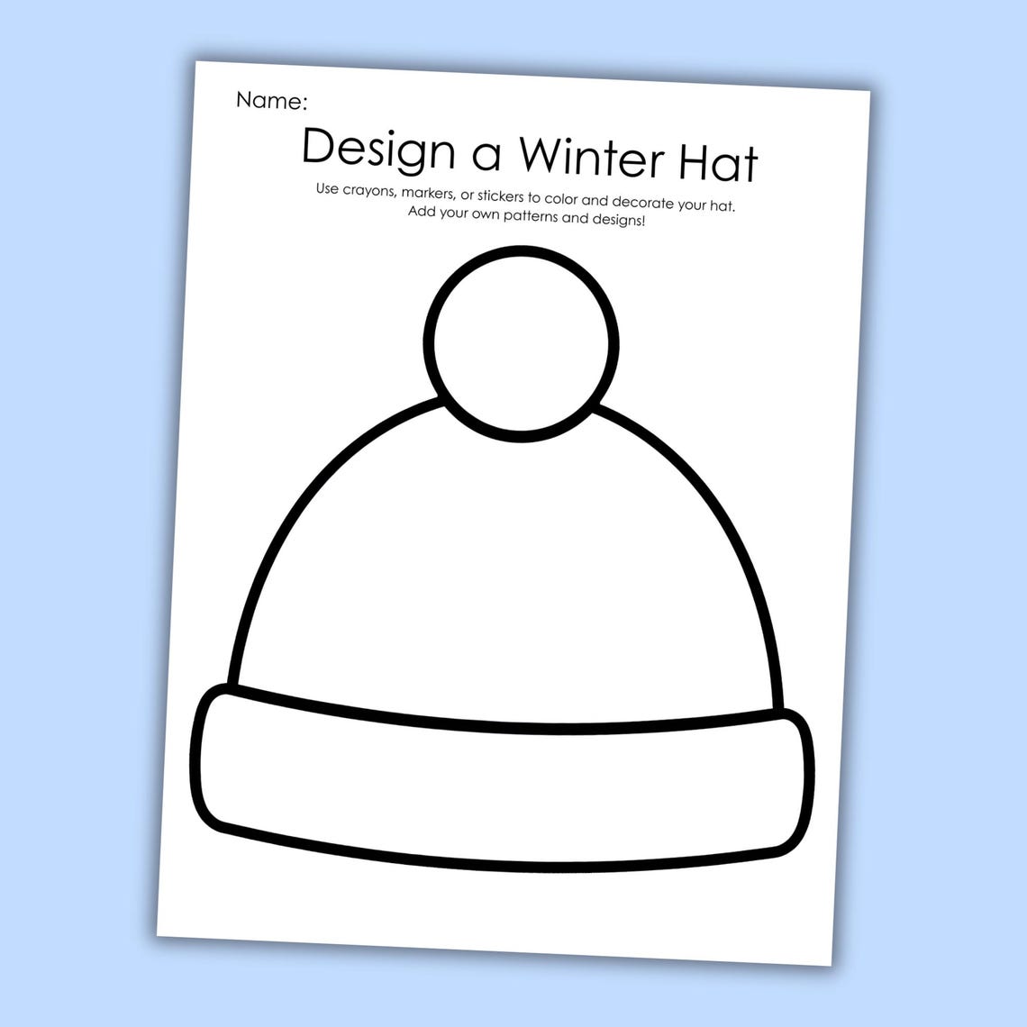 Design a Winter Hat Printable | 6 Winter Hat Templates for Kids ...