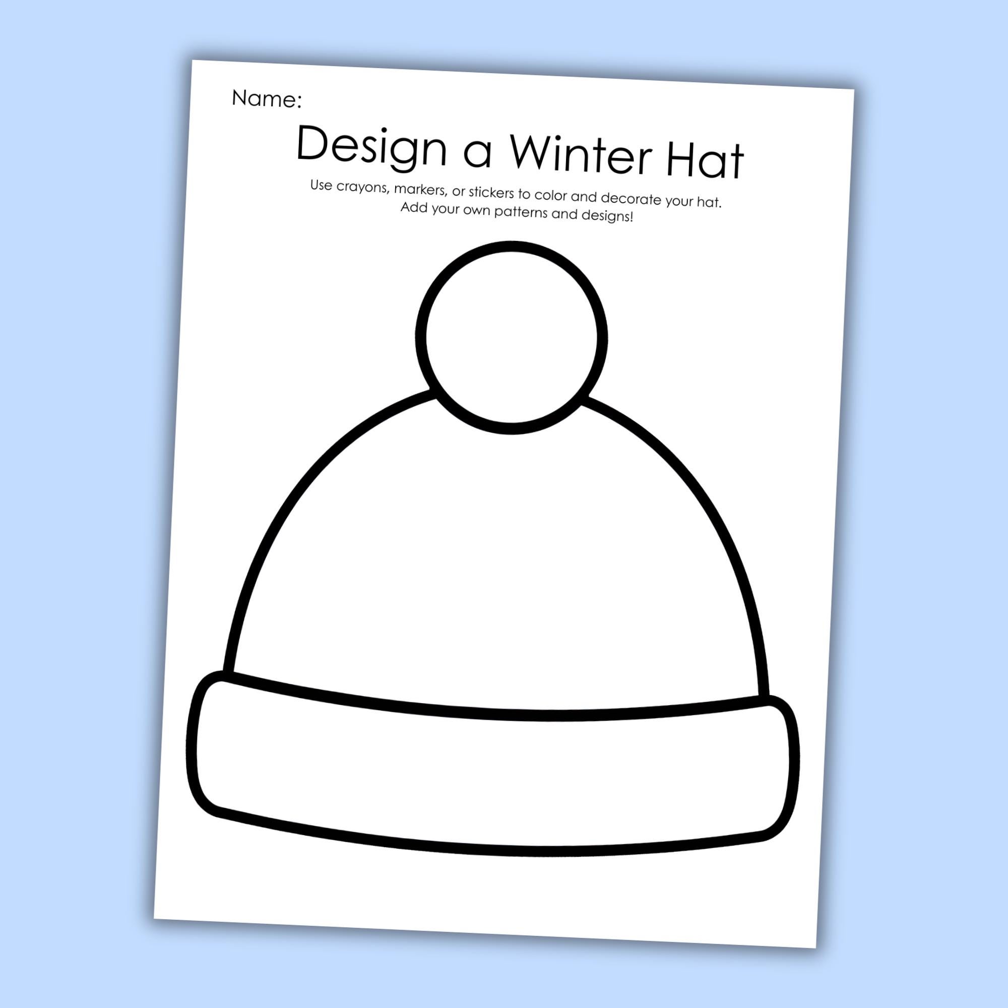 Design a Winter Hat Printable | 6 Winter Hat Templates for Kids ...