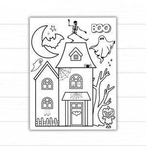 Haunted House Coloring Pages, Halloween Coloring Pages, Spooky Coloring ...