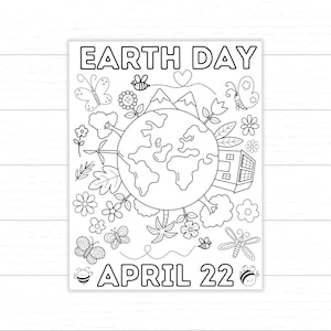 Earth Day Coloring Page, Coloring Pages for Kids, Celebrate Earth Day ...