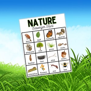 Nature Scavenger Hunt Printable, Kids Outdoor Activity, Educational ...