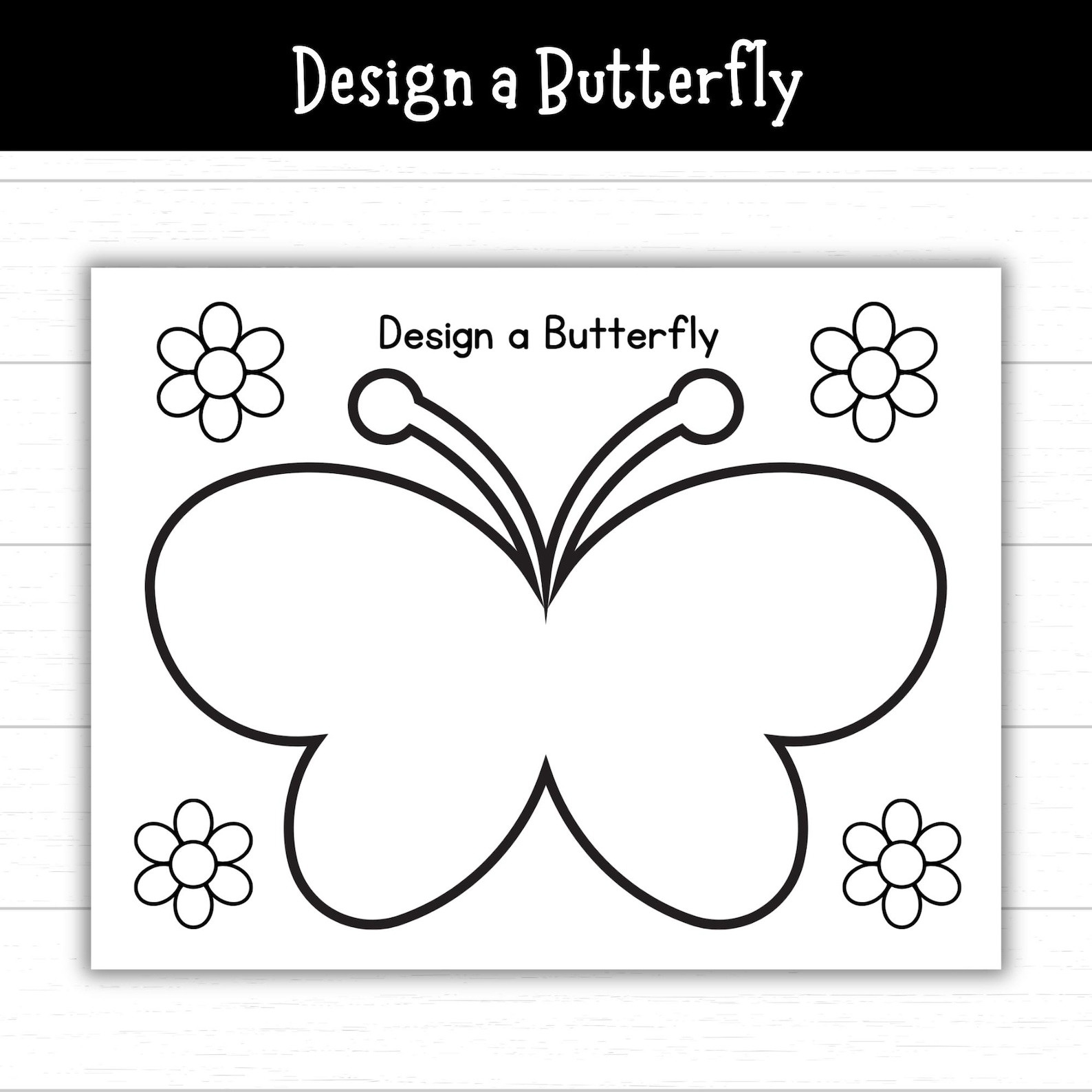 Design a Butterfly Printable, Butterfly Craft for Kids, Build a ...