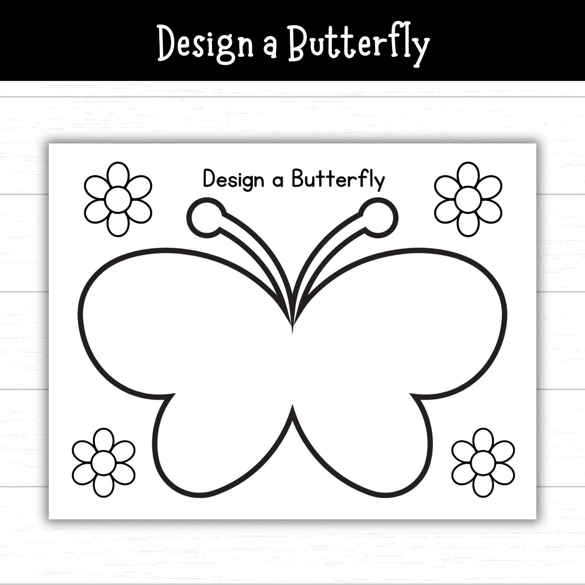 Design a Butterfly Printable, Butterfly Craft for Kids, Build a ...