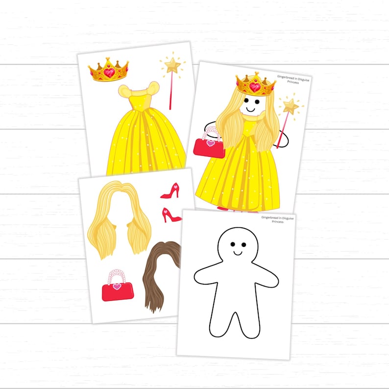 Disguise a Gingerbread Princess, Princess Craft for Kids, Printable ...
