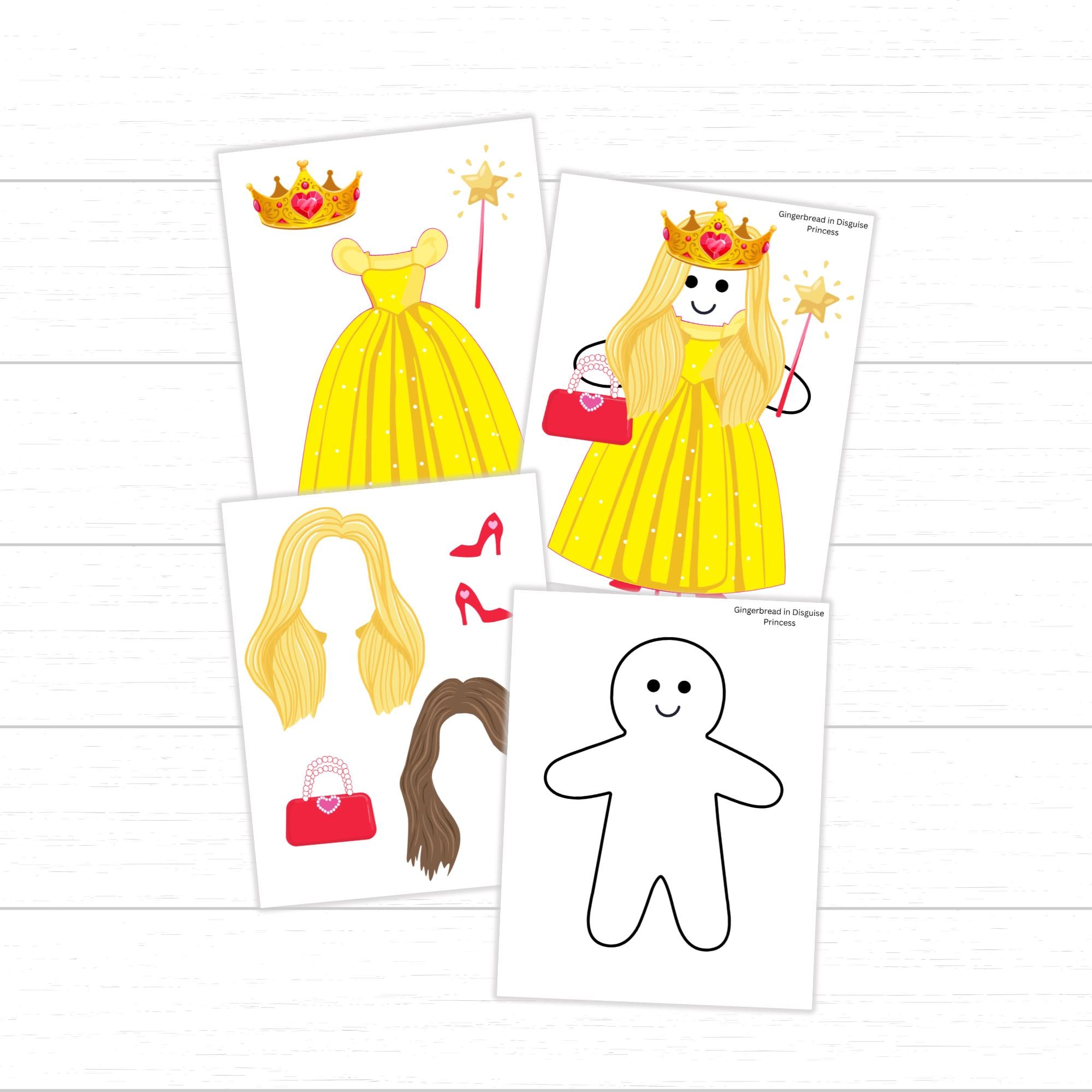 Disguise a Gingerbread Princess, Princess Craft for Kids, Printable ...