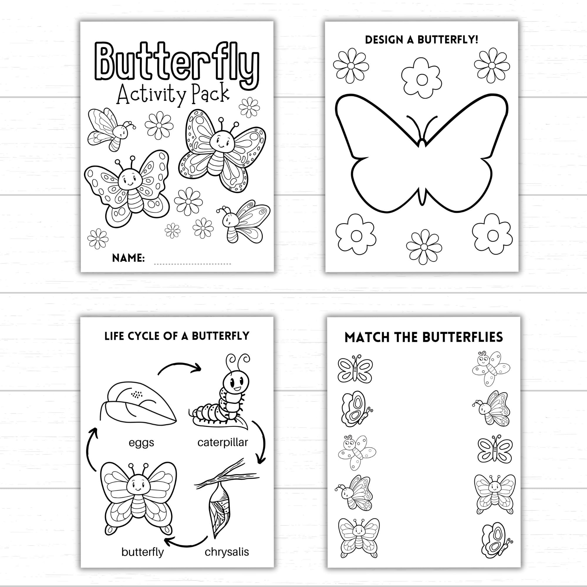 Butterfly Activity Pack Printable for Kids, Science Craft, Coloring ...