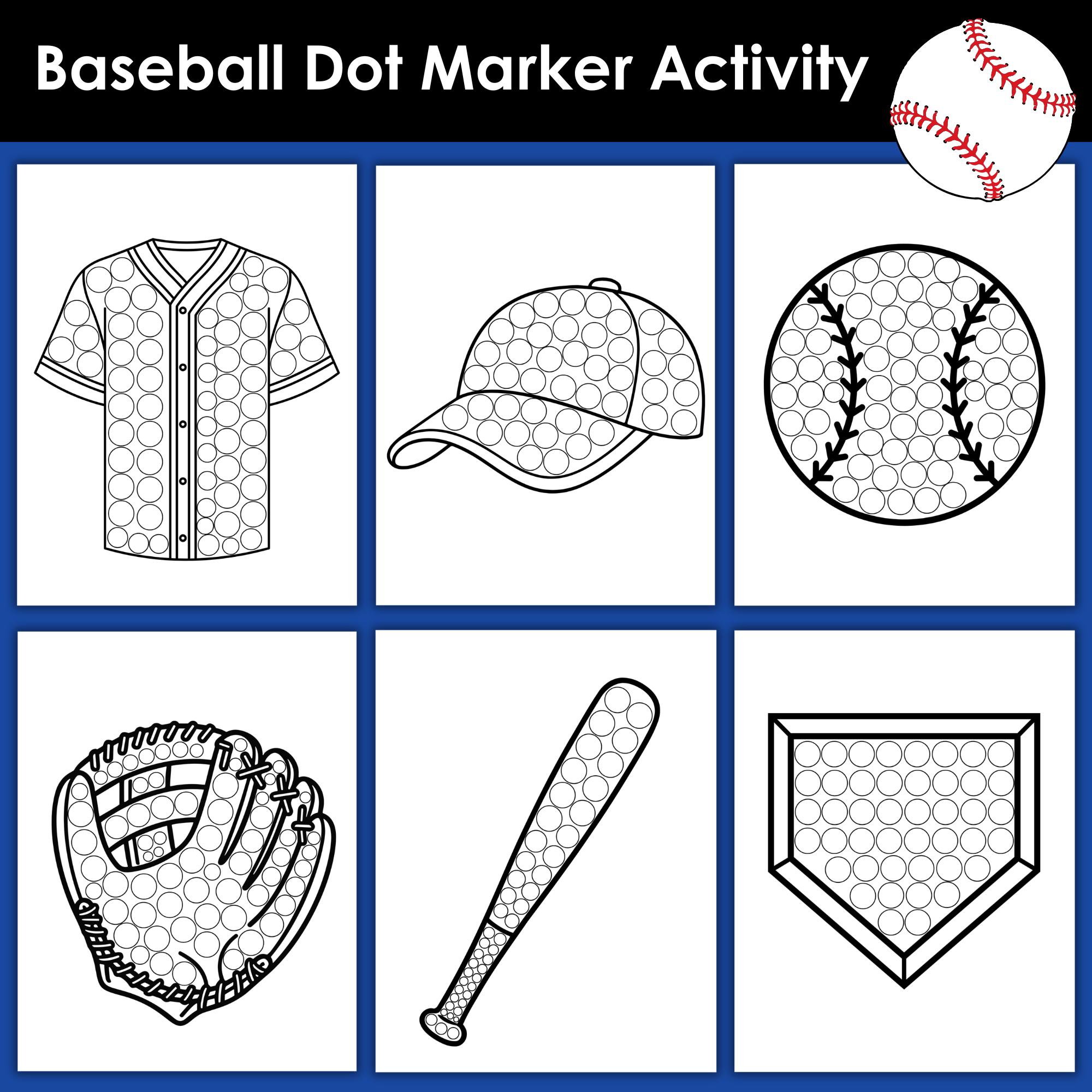 Baseball Dot Marker Activity Pack for Kids | Do A Dot Printable ...